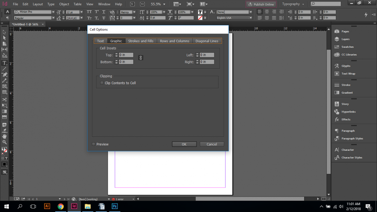 How to Use Table Options and Cell Options in InDesign CC?