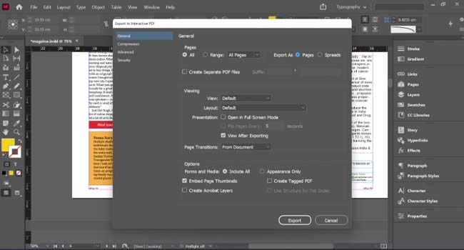 How to create ebook in Adobe InDesign?